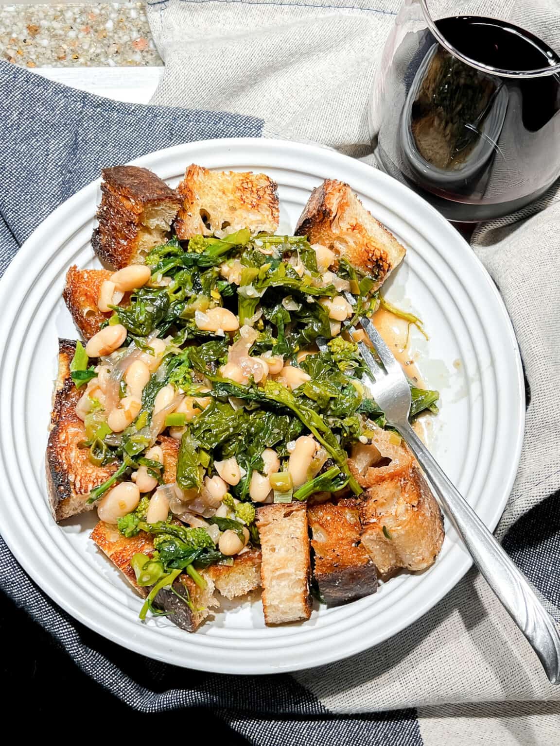 Braised Kale and Rapini with Creamy White Beans - Cooking With Our CSA